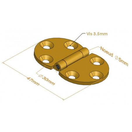 Charnière Ronde Laiton | LQF - La Quincaillerie